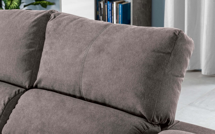 Daniel: Sofá cama rinconero con península izquierda., tela gris oscuro ...