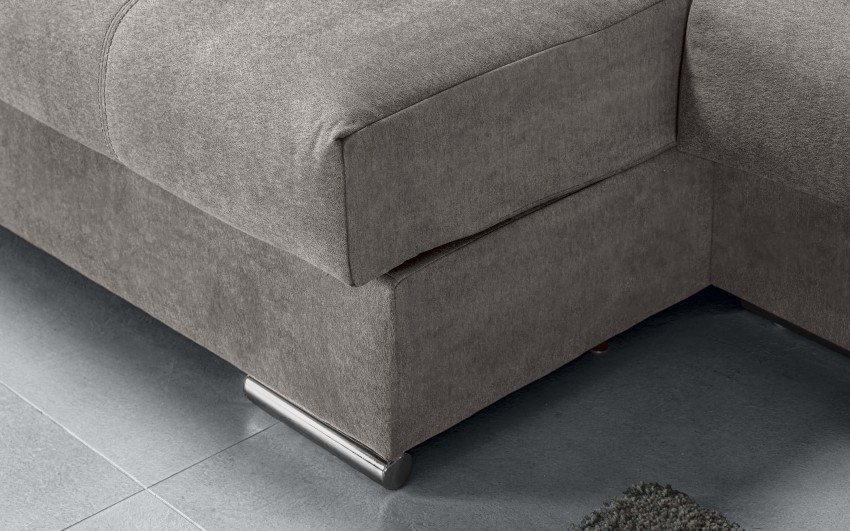 Daniel: Sofá cama rinconero con península izquierda., tela gris oscuro ...